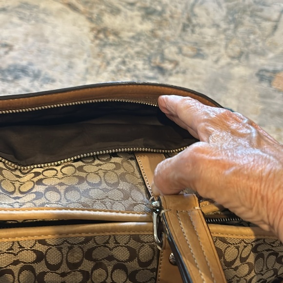 Coach | Bags | Coach Signature Voyager Tote 5 X 12 Material And Rawhide ...